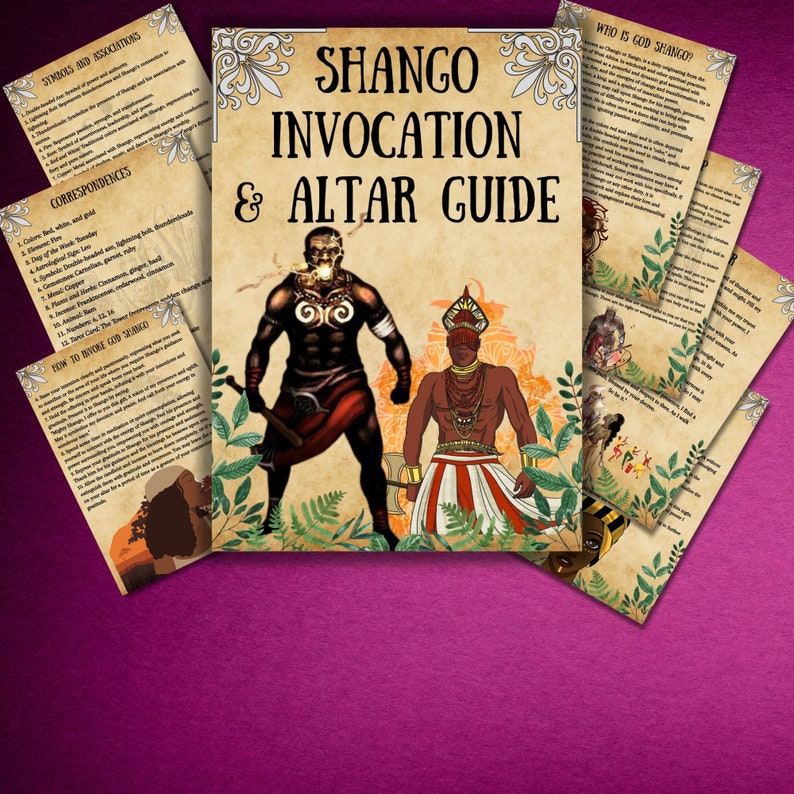 Shango Altar Guide, Book of Shadows, Grimoire Pages, Printable Shango ...