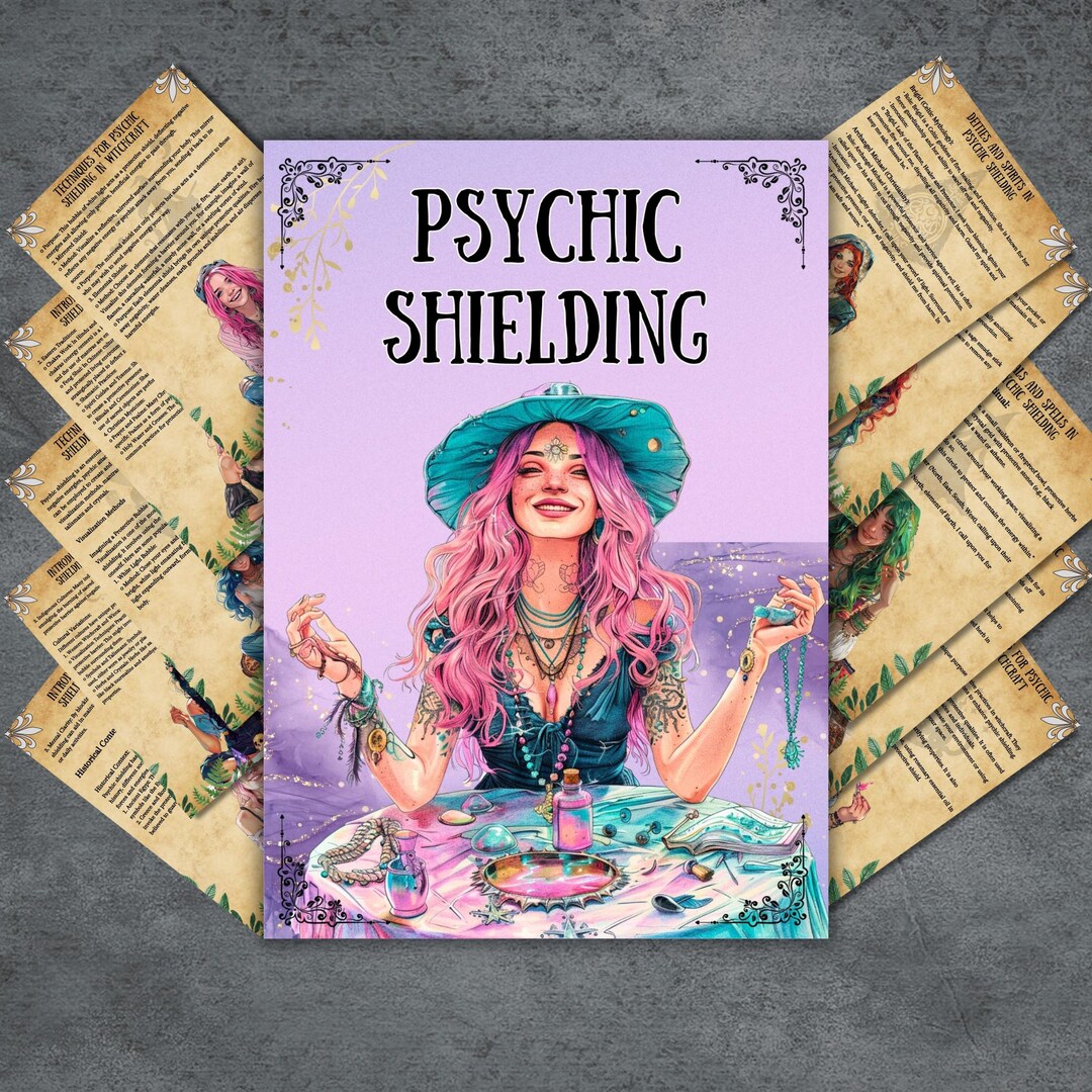 Psychic Shield Witchcraft Grimoire, Book of Shadows Pages, Psychic ...