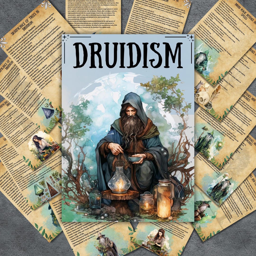 Secret Druidism Grimoire Pages, Printable Wiccan Book of Shadows ...