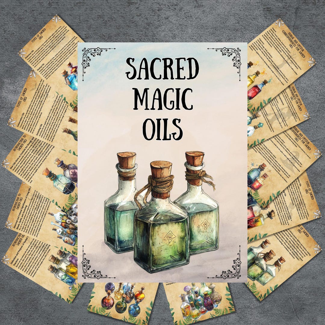 Secret Magic Oils Grimoire Pages, Wicca Book of Shadows, Ritual Oil ...