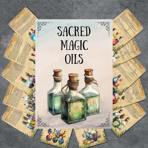 Secret Magic Oils Grimoire Pages, Wicca Book of Shadows, Ritual Oil ...