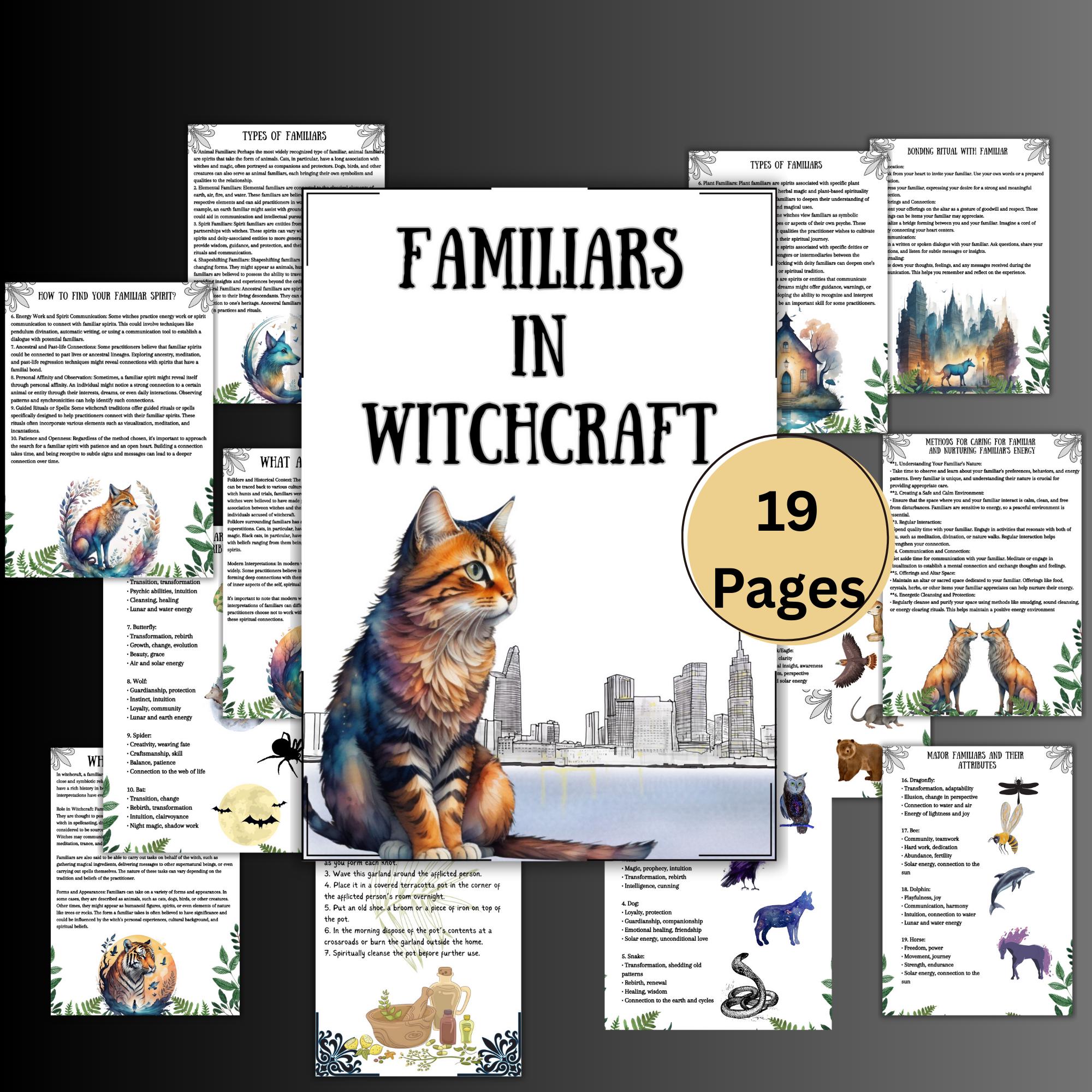 Secret Familiars Witchcraft Grimoire Pages, Printable Book of Shadows ...