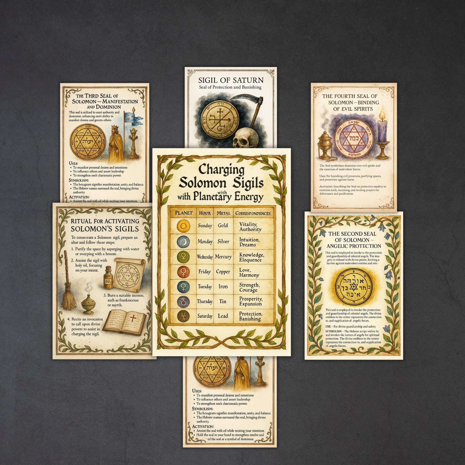 Perfect Solomon Sigils, Seals, Grimoire Bundle, Digital Witchcraft ...