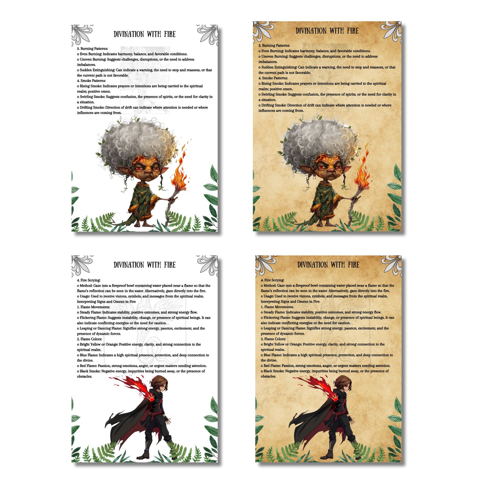 Fire Magic Grimoire Pages, Wicca Book of Shadows, Witchcraft Fire ...
