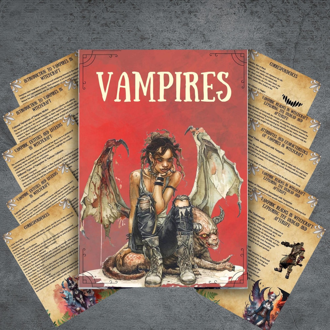 Vampire Grimoire Pages, Printable Book of Shadows, Wiccan, Vampire ...