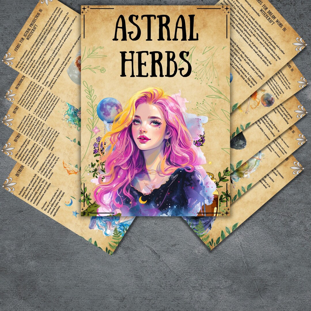 Astral Herbs Grimoire Pages, Book of Shadows, Wicca Witchcraft, Astral Grimoire, Rituals, Pagan ...