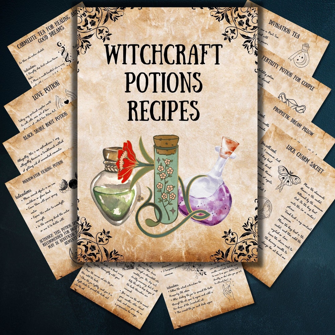 Witchcraft Herbal Recipes and Potions, Book of Shadows Pages for ...