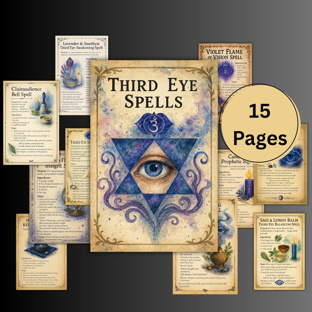 Secret Third Eye Spells Pages, Rituals, Chakra Magic, Psychic Clarity ...