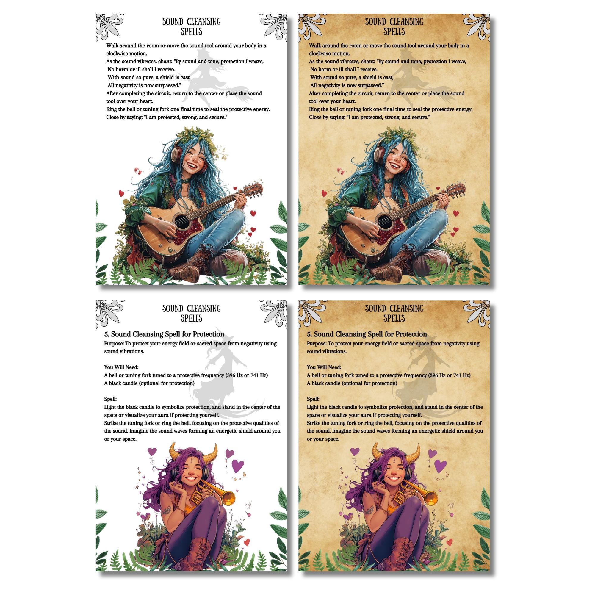 Sound Cleansing Grimoire Pages, Magic Book of Shadows, Sound Rituals ...