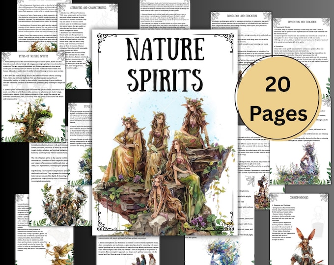 Nature Spirits Grimoire Pages, Printable Wicca, Witchcraft Book of ...