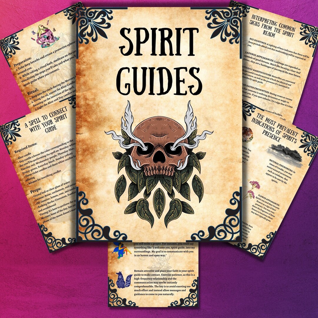 Spirit Guides Grimoire Pages, Witchcraft Basics, Printable Book of ...