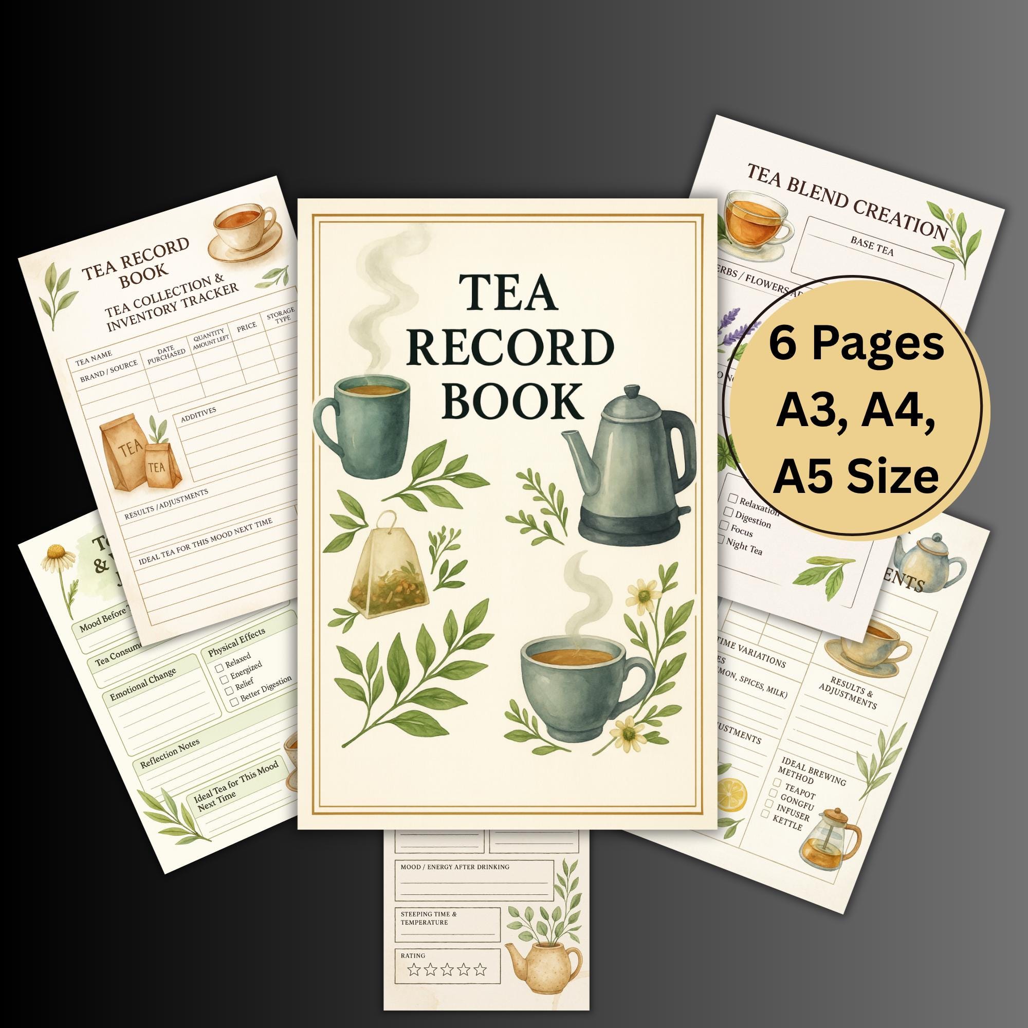 Real Tea Record Book, Tea Tasting Planner, Journal, Connoisseurs ...