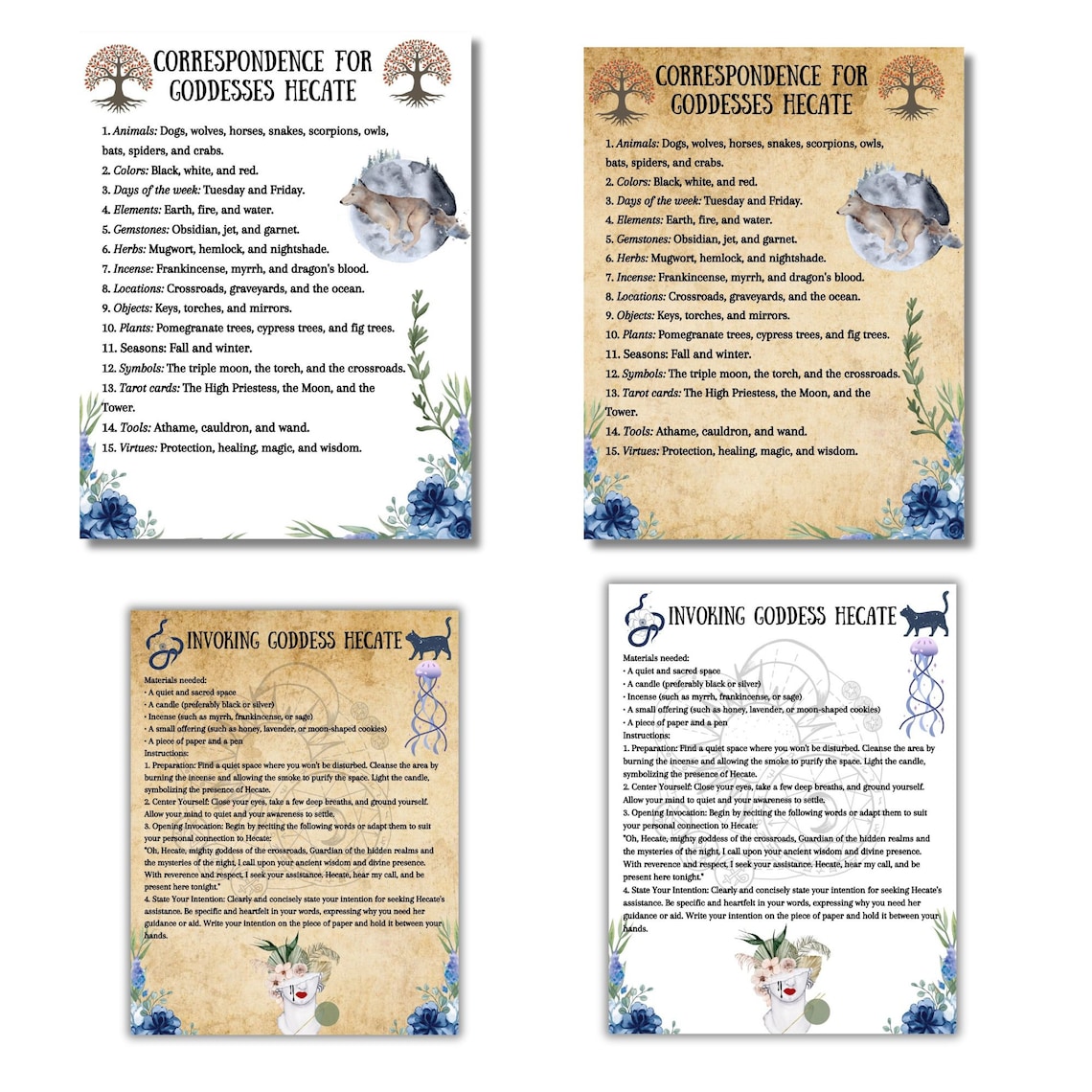 Goddess Hecate Altar, Prayer, Invocation, Grimoire Pages, Book of ...