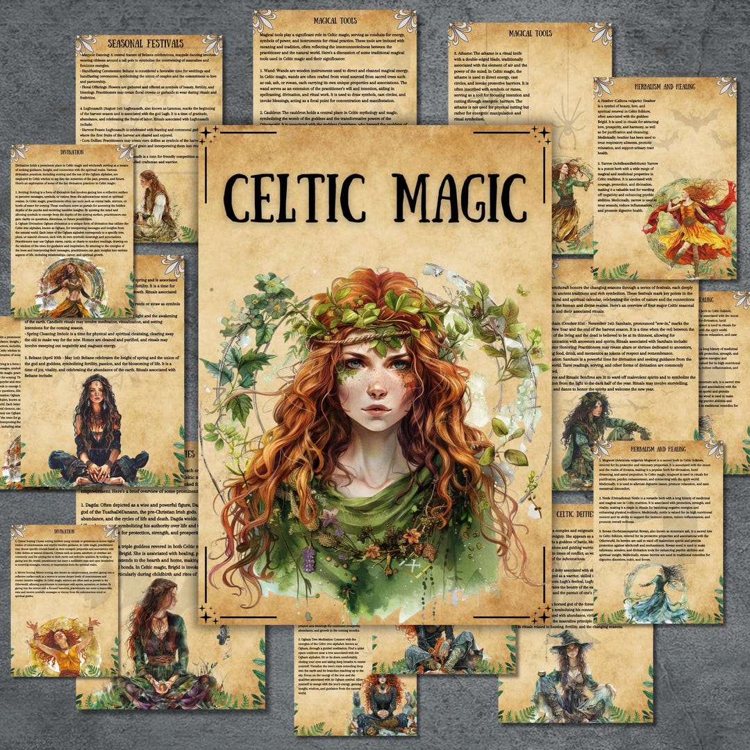 Secret Celtic Magic Grimoire Pages, Wiccan Witch, Book of Shadows ...