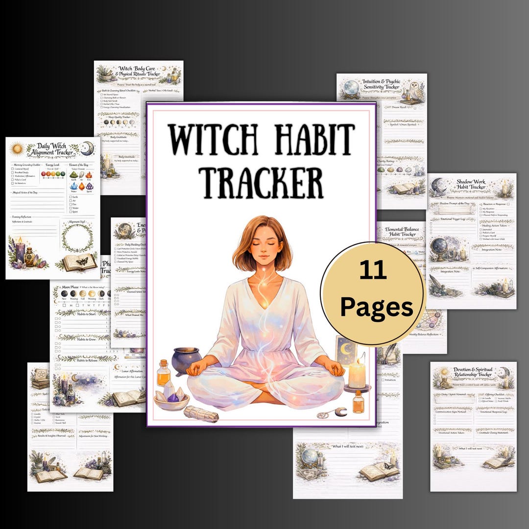 Witch Habit Tracker, Witchcraft Journal Planner, Logs, Routine ...