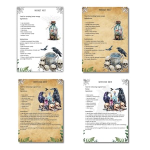 Secret Witch's Brew Recipe Grimoire Pages, Wicca Pritnable, Magic Tea ...