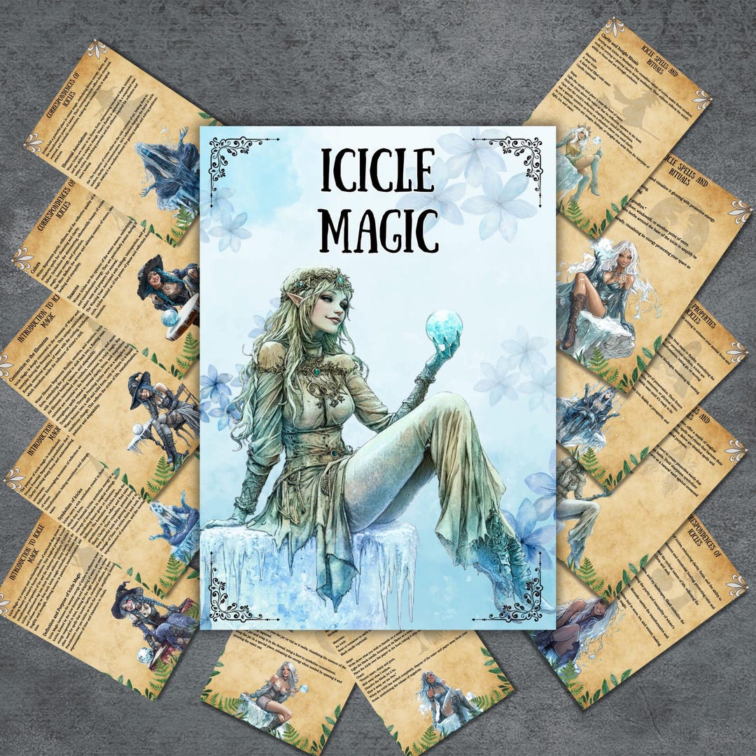 Icicle Magic Grimoire Pages – Winter Witchcraft, Ice Rituals, Book of ...