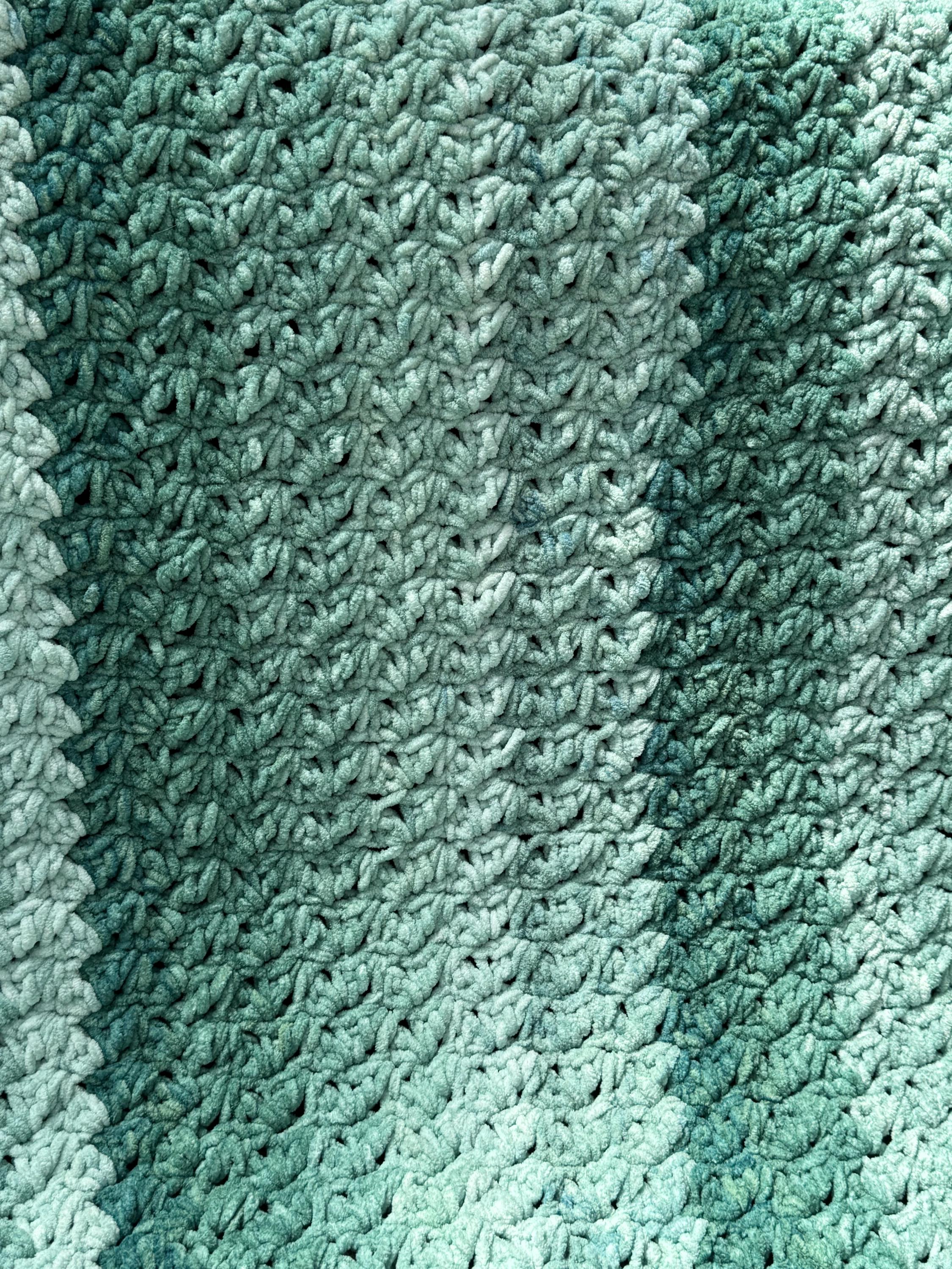 Handmade Spring Afghan, Chenille Green Blanket (66x68) - Etsy