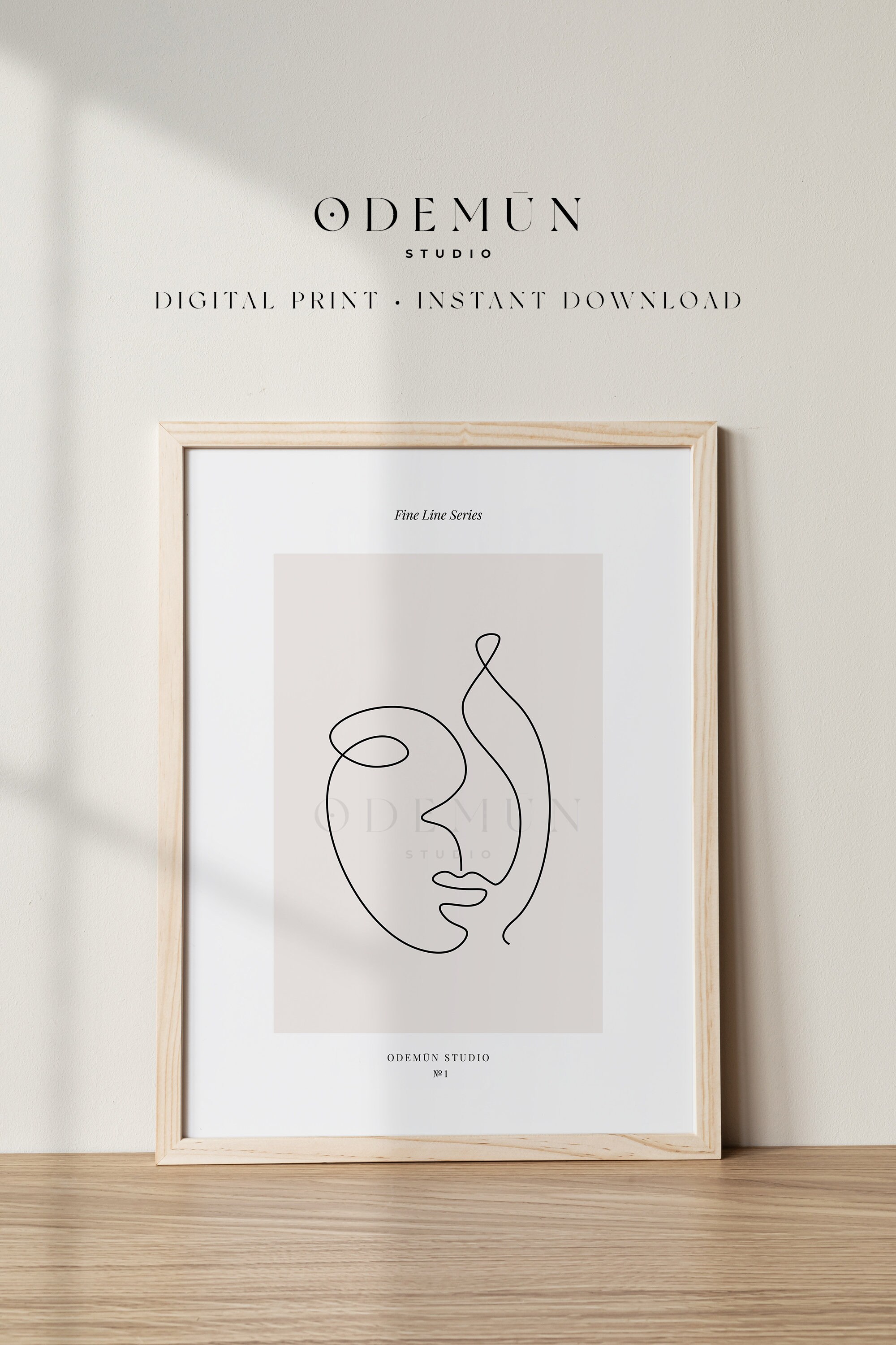 Visage Line Art Poster, One Line Drawing Printable, Abstract Wall Art ...