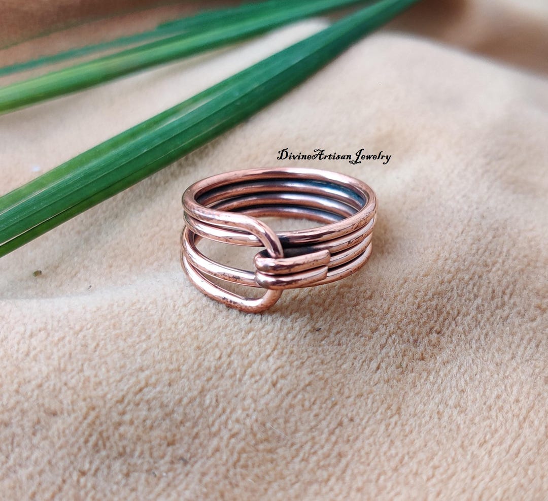 Stackable Copper Pure Ring, Solid Copper Ring, Minimalist Ring ...