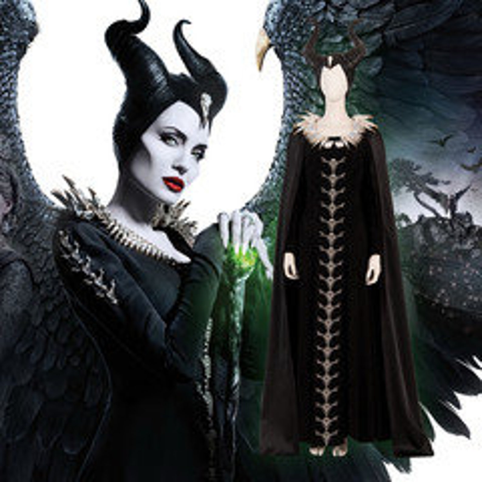 Maleficent Mistress Of Evil Costume Maleficent Angelina Jolie Etsy