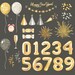 New Year's Watercolor Clipart, New Year's Eve, Gold and Silver Party ...