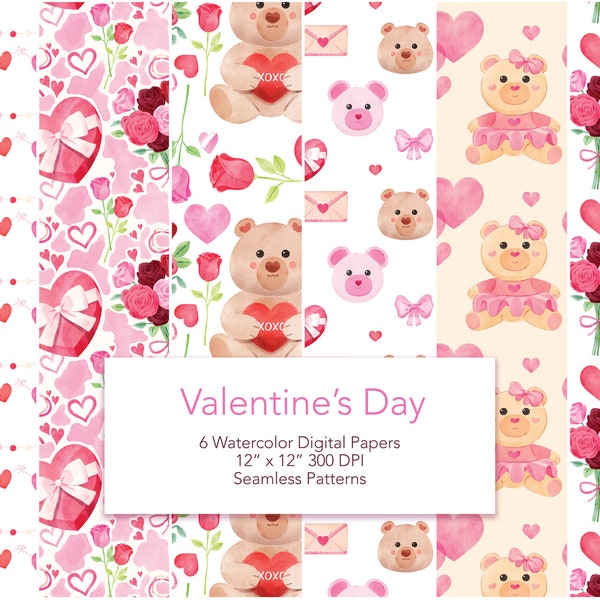 Valentine Digital Paper - Etsy
