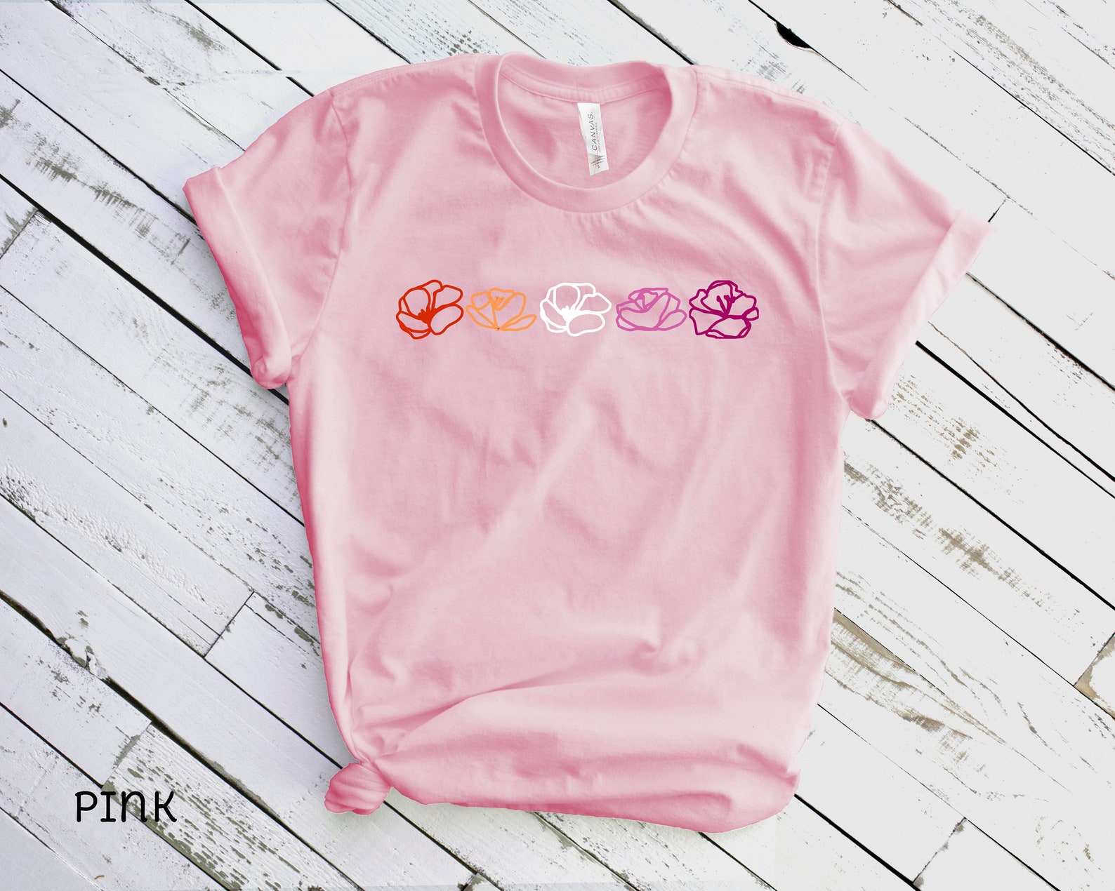 Subtle Lesbian Flower Shirt Lesbian Pride Shirt Lesbian Etsy