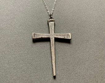 Sterling Silver Plain Cross Pendant Necklace - Etsy