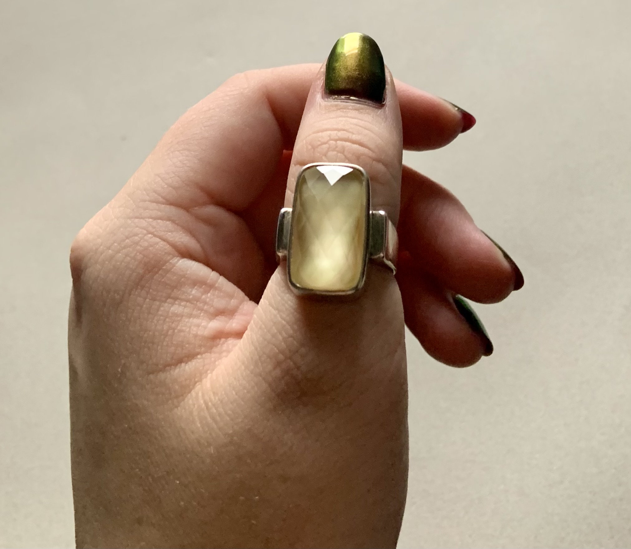 Whitney Kelly Yellow Mother of Pearl & Sterling Silver Doublet - Etsy