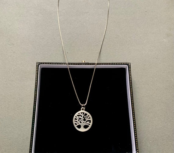 Tree of Life Sterling Silver Chain Necklace - Gem