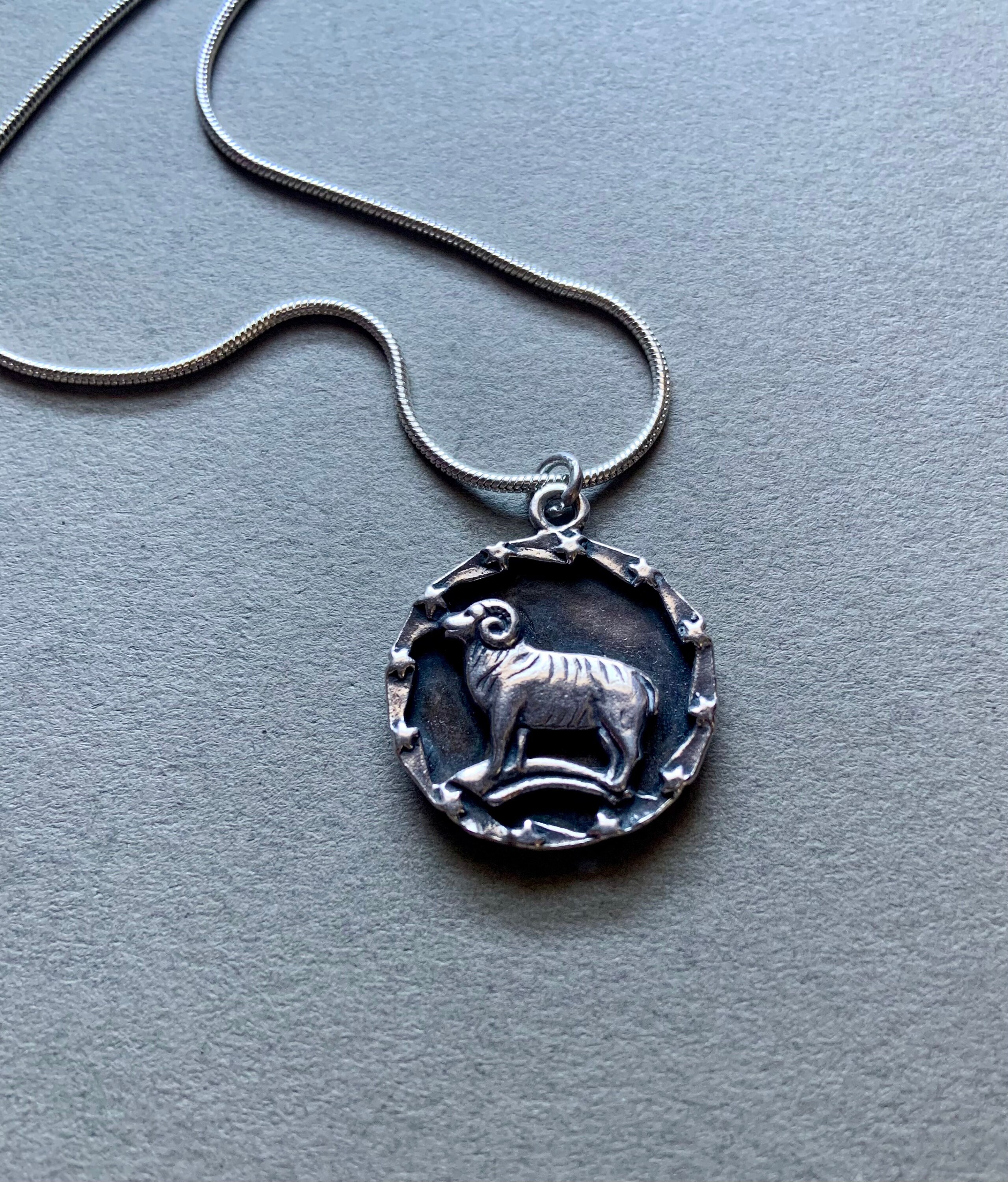 Antique Ares Sterling Silver Astrological Pendant Necklace - Etsy