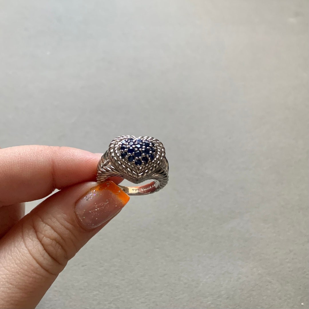 Judith Ripka Sapphire Heart Sterling Silver Ring Size 6 - Etsy