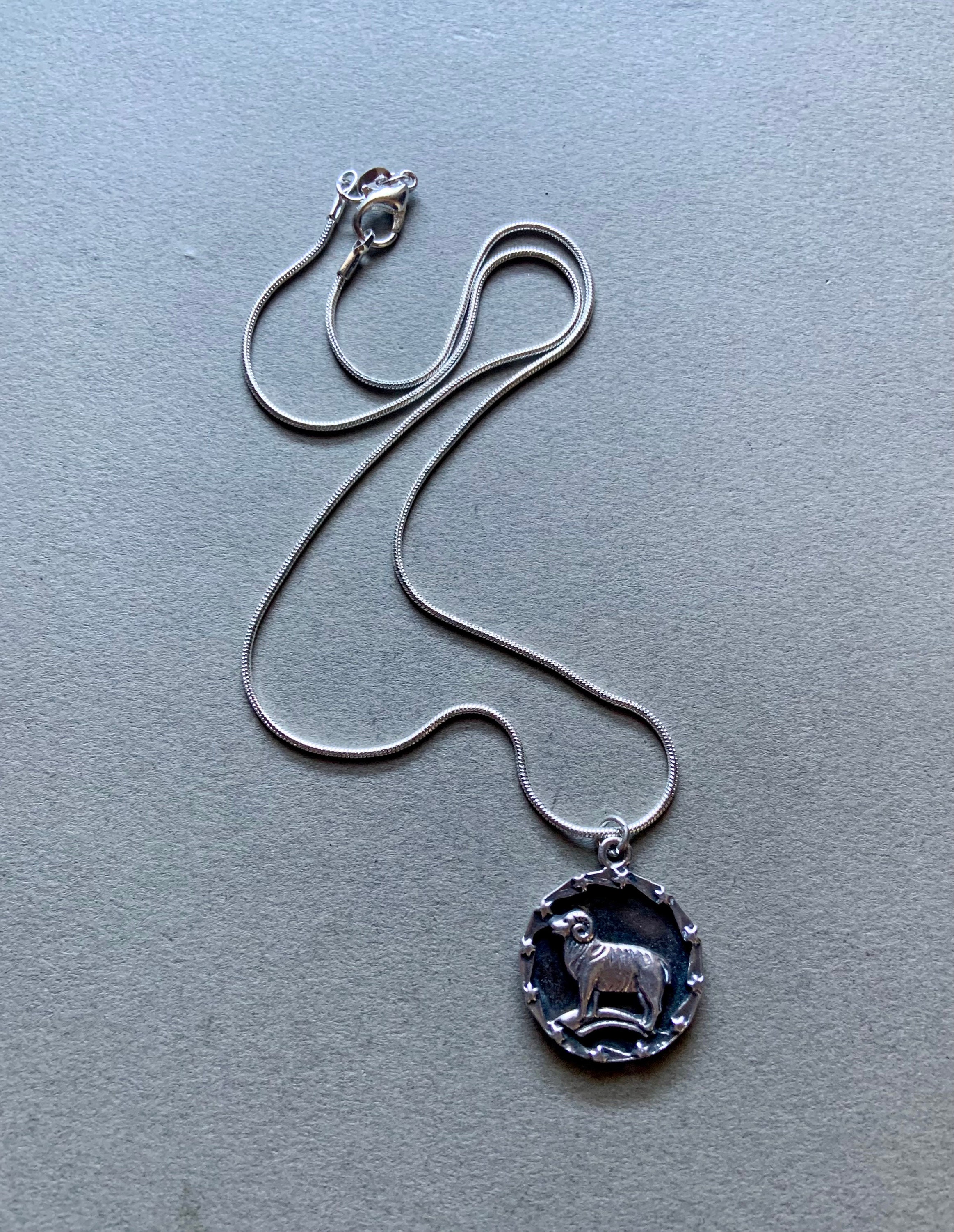 Antique Ares Sterling Silver Astrological Pendant Necklace - Etsy