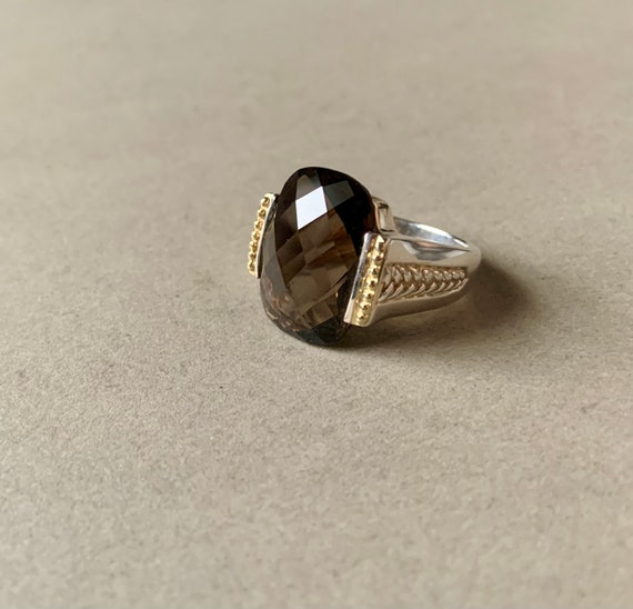 Smokey Quartz & Sterling Silver Statement Cocktail Ri… - Gem