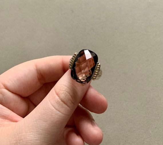 Smokey Quartz & Sterling Silver Statement Cocktail Ri… - Gem