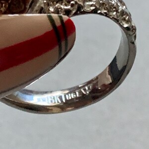 18k HGE White Gold Rhinestone Ring Size 9.25 - Etsy