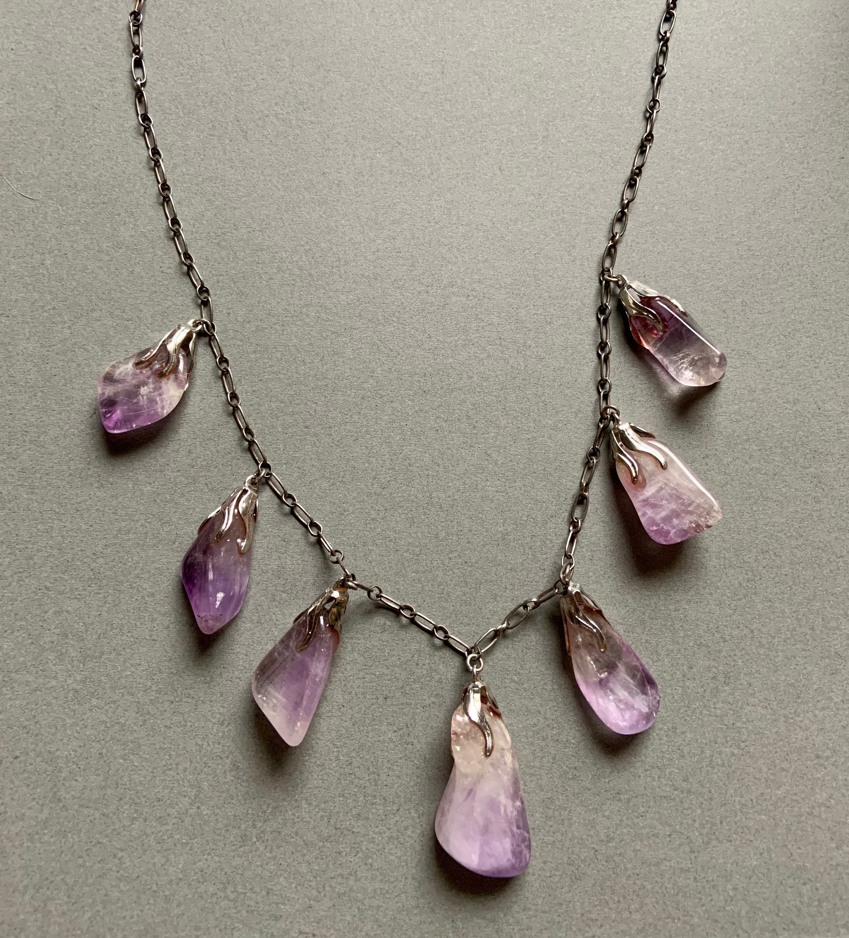 Amethyst Crystal Drop Necklace - Etsy Hong Kong