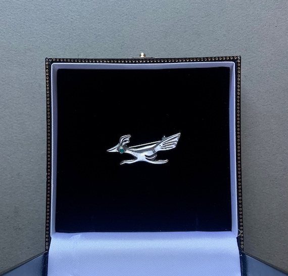 Sterling Silver Road Runner Brooch with Turquoise Sto… - Gem