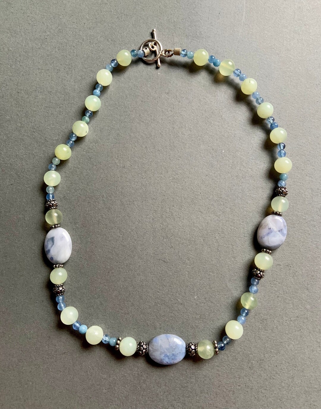 Aventurine and Blue Quartzite Beaded Necklace - Etsy