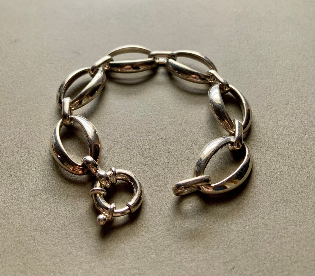 Milor Italy Sterling Silver Large Chain Bracelet - Etsy