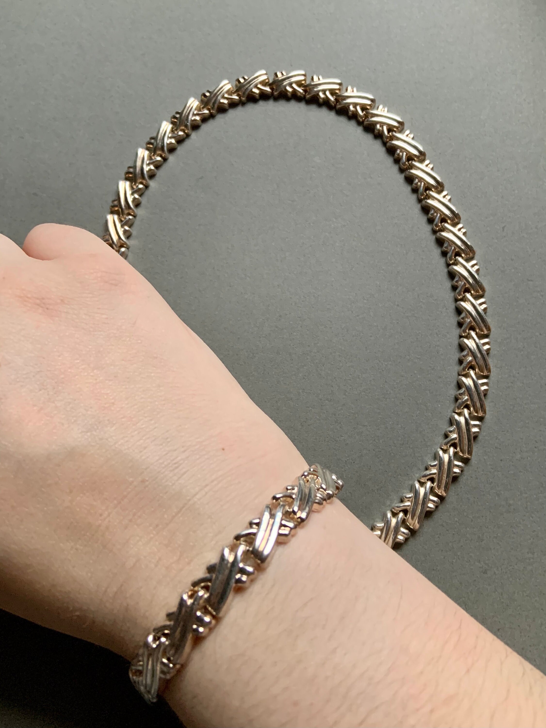 Italian Sterling Silver Jewelry Set Necklace and Bracelet - Etsy New ...