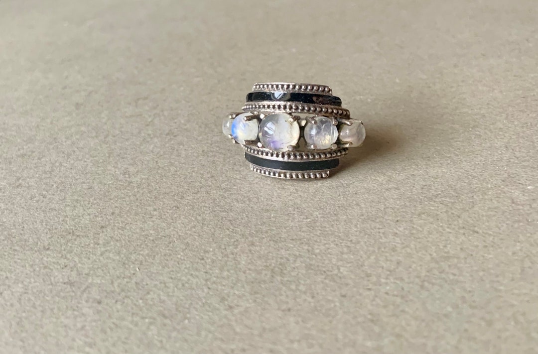Nicky Butler Moonstone & Onyx Sterling Silver Statement Ring Size 6 ...