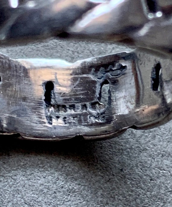 Antique Hand-Crafted Sterling Silver Chain Band Ring … - Gem