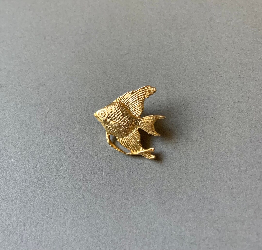 Ballou Gold Plated Angelfish Brooch - Etsy