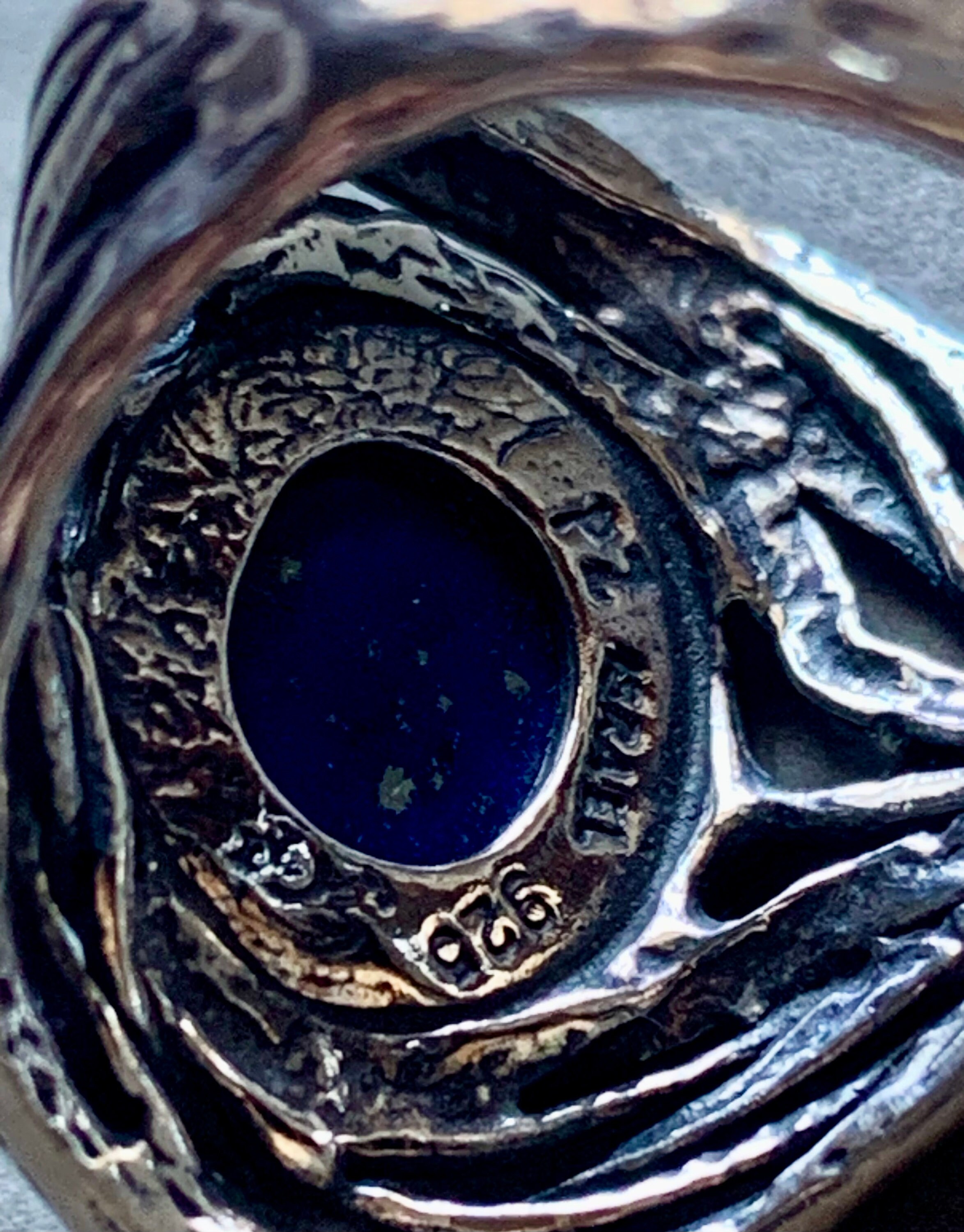 Paz Creations Israel Lapis Lazuli & Sterling Silver Statement Ring Size ...