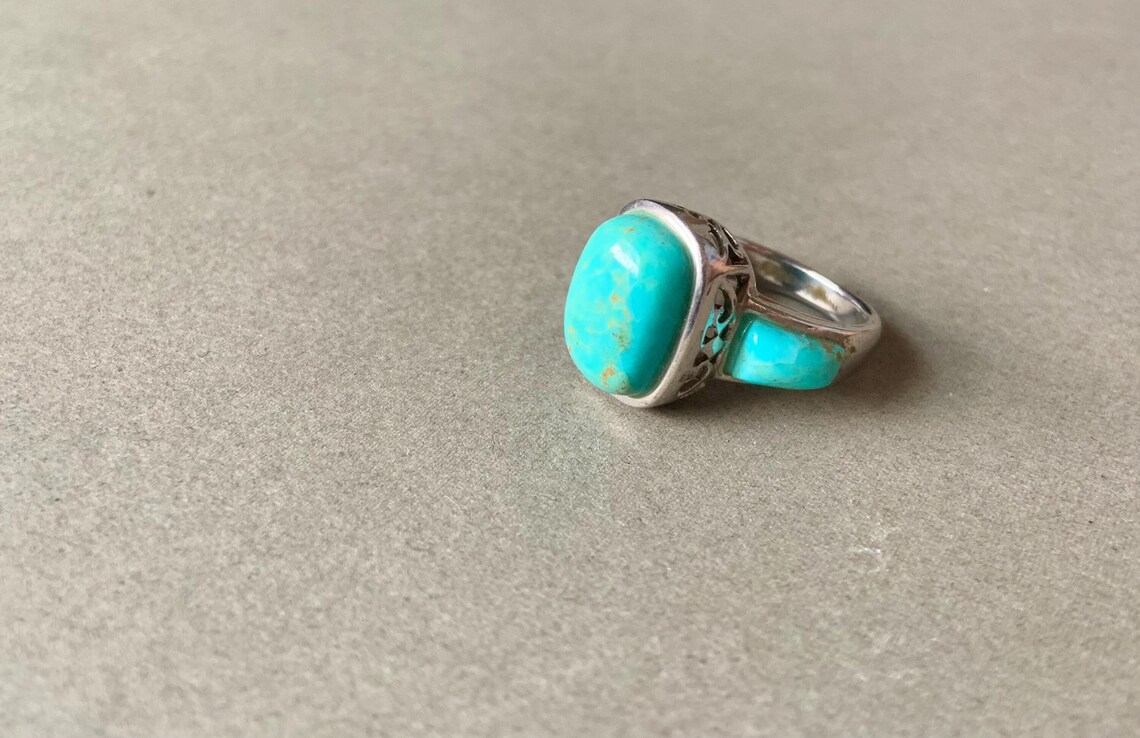 BBJ Turquoise Square Statement Ring Size 5.75 - Etsy