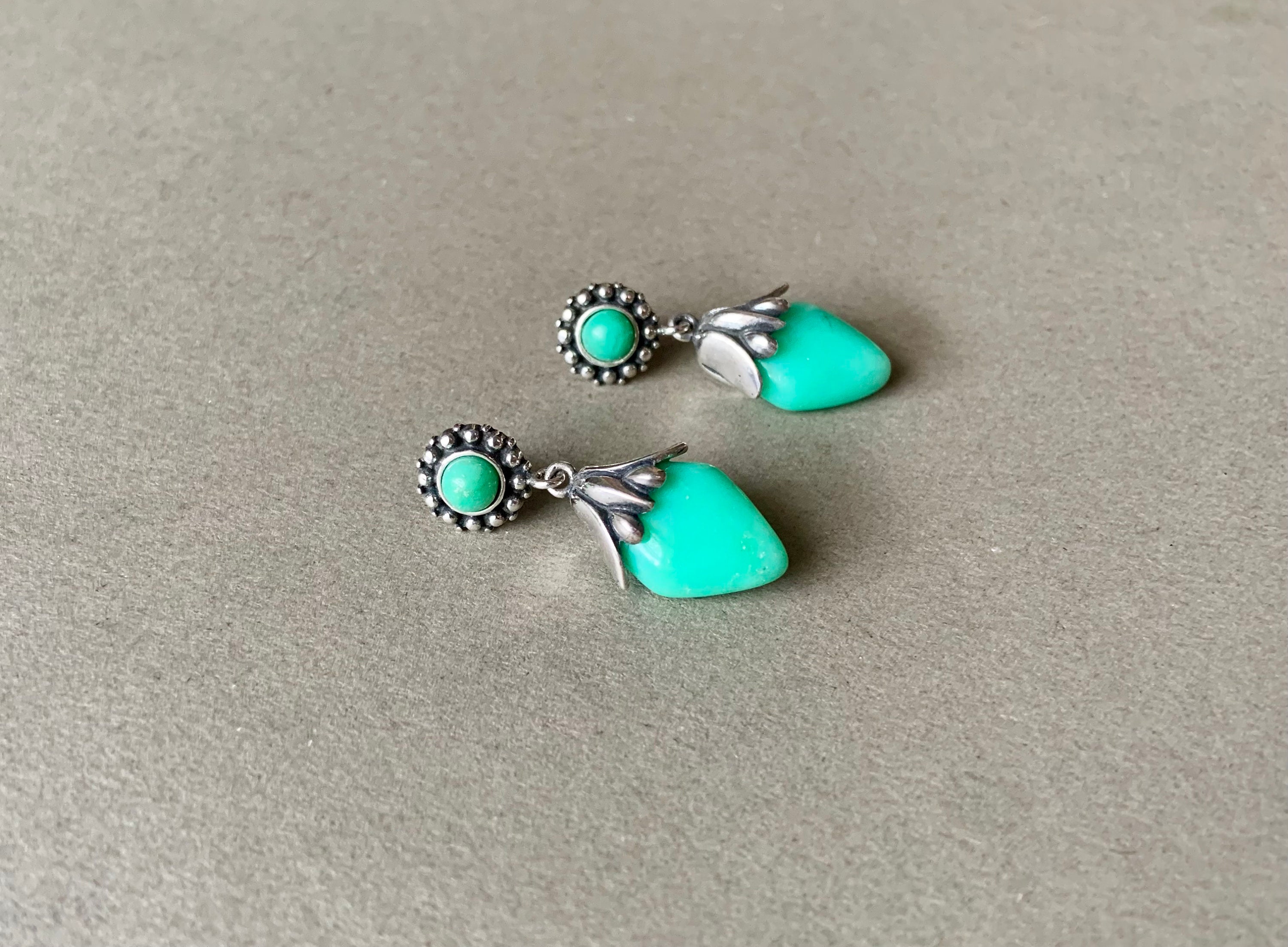 Carolyn Pollack/relios Jadeite & Sterling Silver Drop Earrings - Etsy