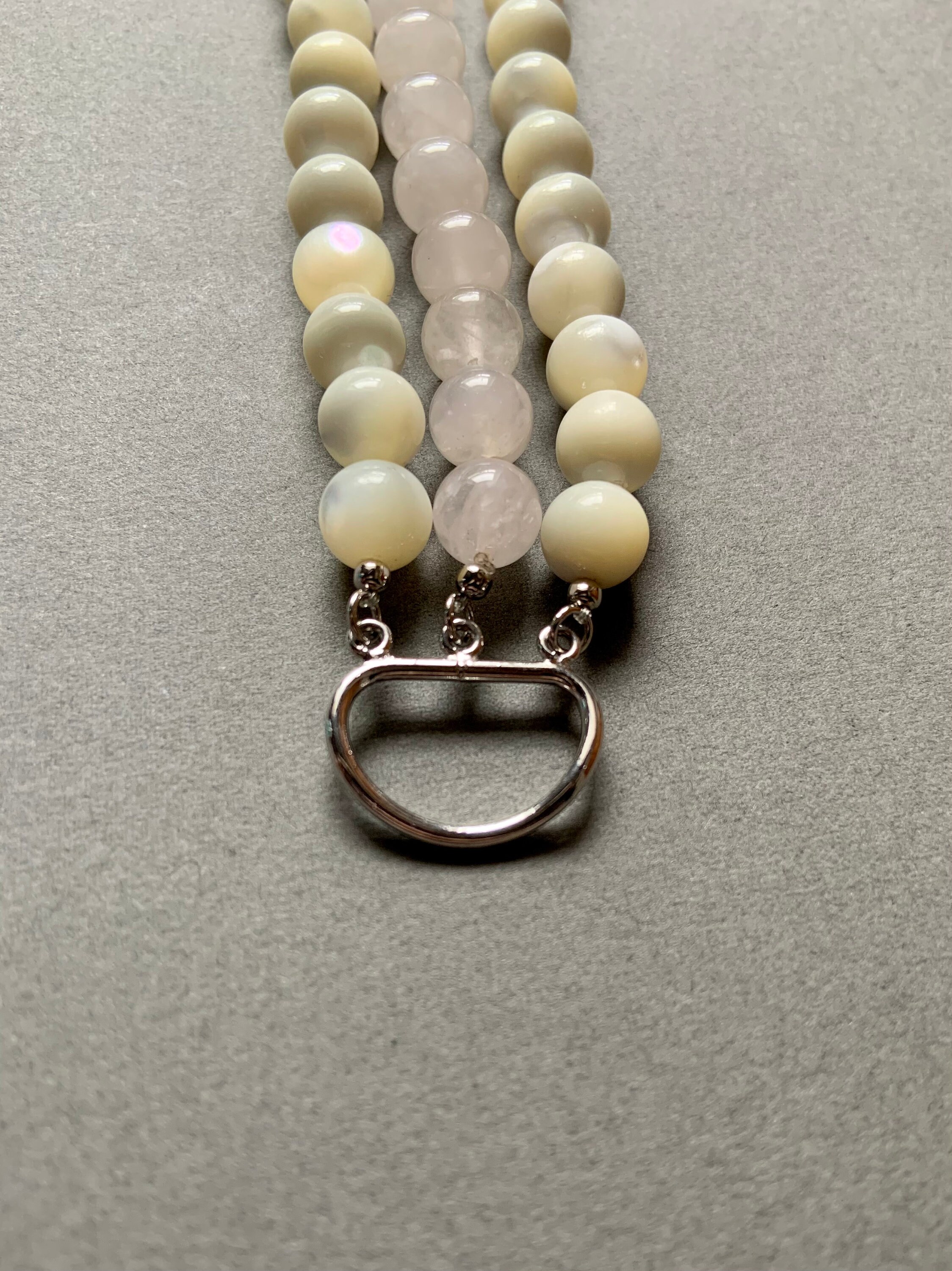 Yellow & Rose Quartz and Mother of Pearl Necklace - Etsy