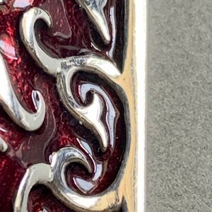 Abstract Red Enamel & Sterling Silver Large Brooch - Etsy